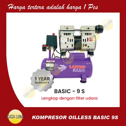 Jual Kompresor Angin Compressor Oilless Non Oli Lakoni Basic 9S 3/4 HP ...