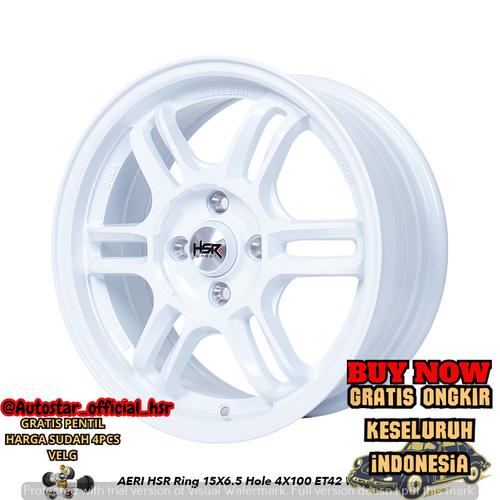 Jual menjual velg mobil racing hsr aeri R15 white cocok untuk mobil Brio, City, City Z, City New ...