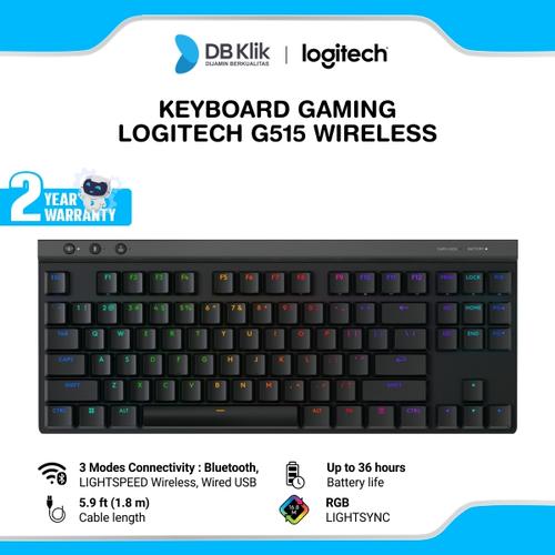 Promo Keyboard Gaming Logitech G515 WIreless Lightspeed + Bluetooth TKL ...