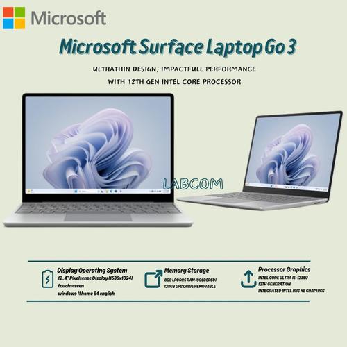Jual MICROSOFT SURFACE LAPTOP GO 3 GEN 3 i5-1235U 8GB UFS 128GB SSD ...
