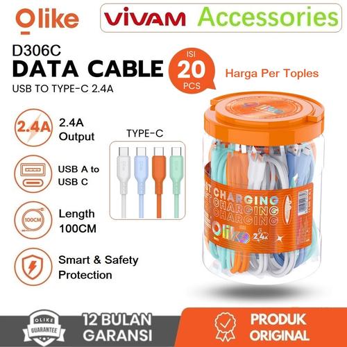 Jual OLIKE D306C Kabel Cable Data Charger USB Type C Fast Charging 2.4A ...
