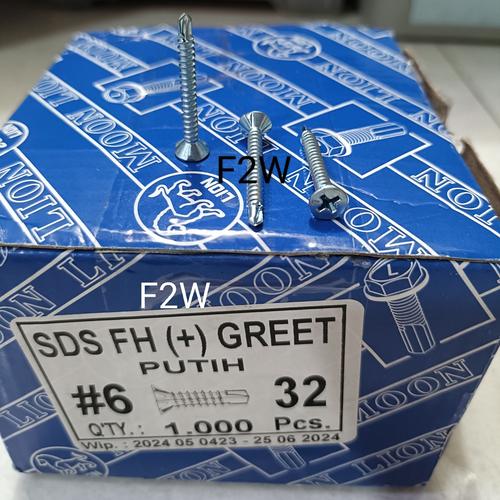 Jual SDS FH (+) GREET 6X32 MOON LION SKRUP ROOFING GRC PUTIH KALSI GRC ...
