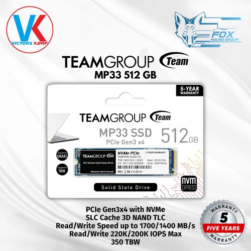 Promo SSD TEAM MP33 M.2 PCIe NVMe SSD 512GB [TM8FP6512G0C101] Team MP ...