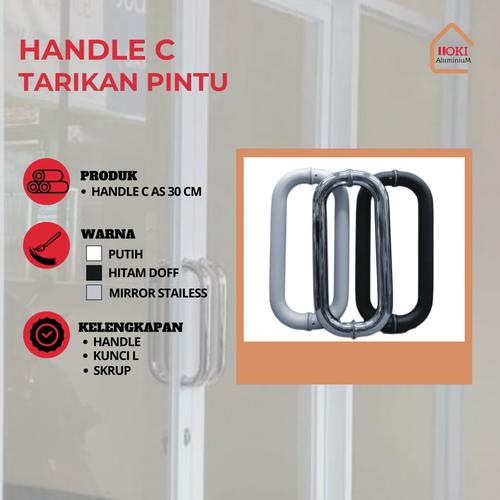 Jual handle pintu/Handle pintu stainless full /handle C pipa bulat 30cm ...
