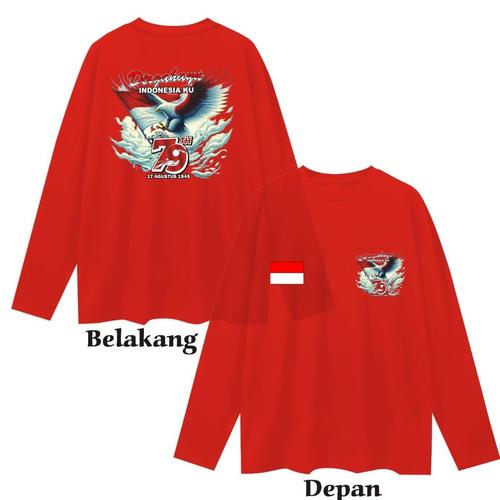 Jual Lengan Panjang Hut RI 79 Merah Putih Kaos Terlaris 17 Agustus 1945 ...