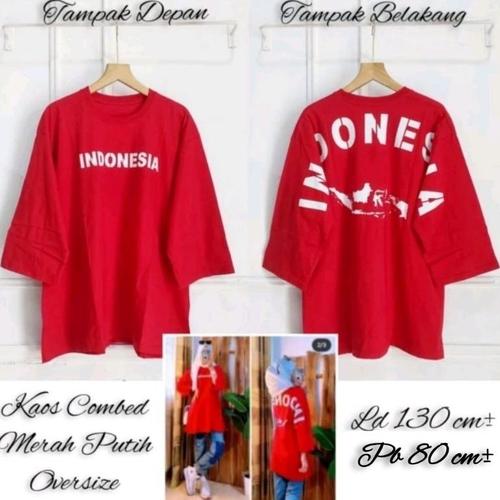 Jual KAOS OVERSIZE KEMERDEKAAN // ATASAN MERAH PUTIH JUMBO KEKINIAN ...