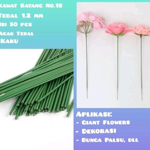 Jual Kawat Bunga Hijau No 18 , Kawat Bunga No. 18 isi 50 pcs, Kawat ...