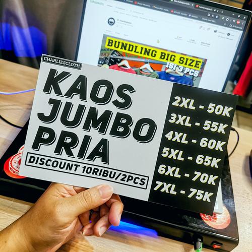 Promo KAOS JUMBO PRIA BIG SIZE XXXL Baju Ukuran Besar - 5XL, WRN KALEM ...