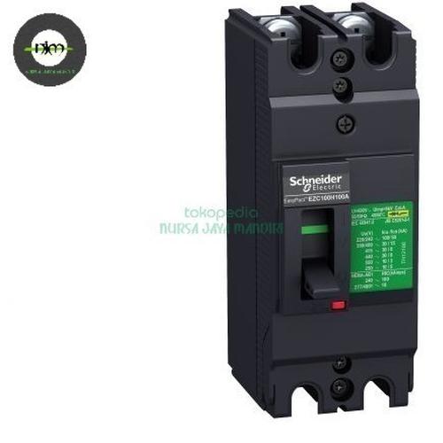 Jual SCHNEIDER MCCB BREAKER EZC100N 2P 75A 15kA EZC100N2075 NEW ...
