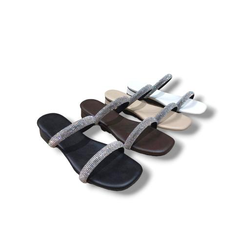 Jual Sendal Wanita Heels 2.5cm Berlian Strap 2 Jacky Jumbo Big Size ...