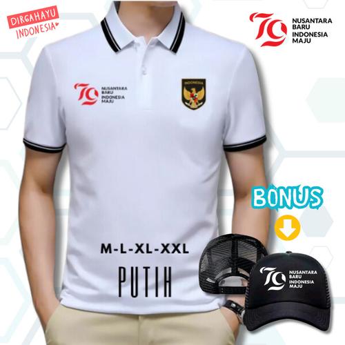 Jual Polo shirt Baju Kaos Jersey Kerah Bola Timnas Hut Ri kemerdekaan Indonesia 17 agustus 1945 ...