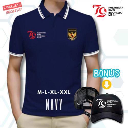 Jual Polo shirt Baju Kaos Jersey Kerah Bola Timnas Hut Ri kemerdekaan Indonesia 17 agustus 1945 ...