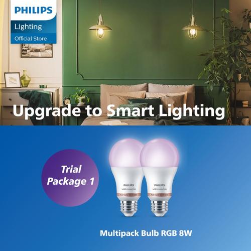 Promo Philips Lampu Bohlam Smart Wifi LED Multipack 8W w Bluetooth ...