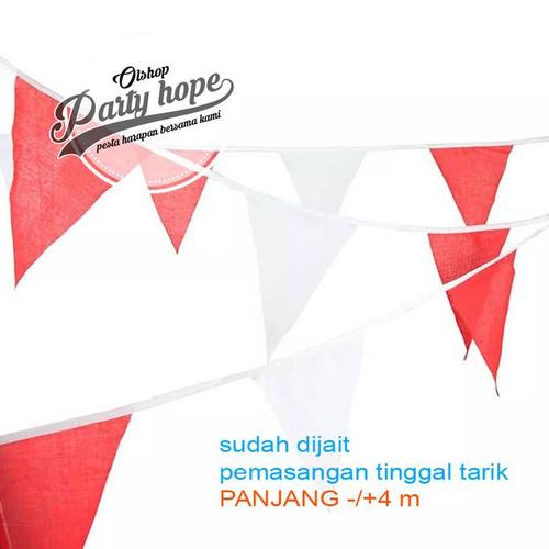 Jual Bendera kain segitiga merah putih / bendera umbul umbul HUT RI agustus - Kota Surabaya ...