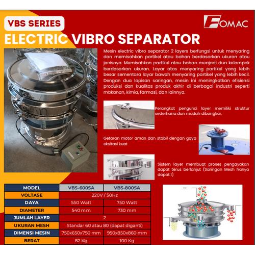 Promo Mesin Electric Vibro Separator FOMAC VBS SERIES 600SA dan 800SA - VBS-600SA Cicil 0% 3x ...