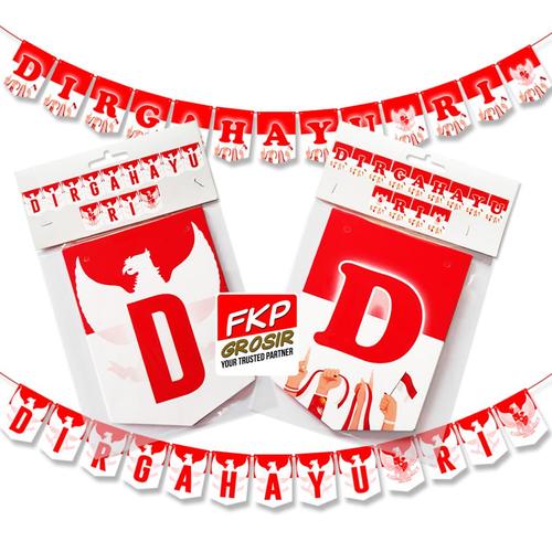 Jual GROSIR Per 12 Pcs - BANNER DIRGAHAYU Bendera/Bunting Flag HUT RI ...