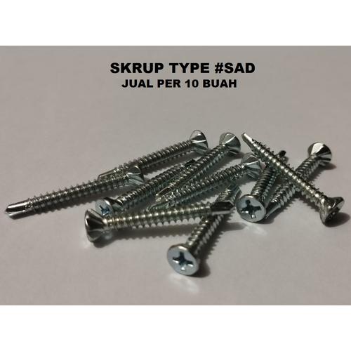 Jual Per 10 buah Skrup SAD 7 x 2 inch Sekrup GRC Rangka Baja Ringan ...