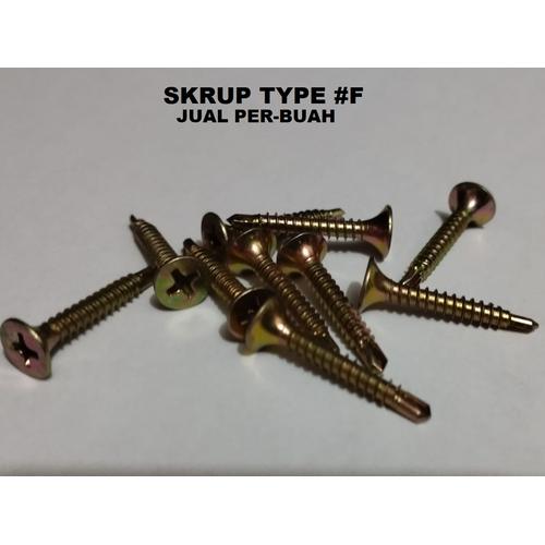 Jual Per 10 buah Skrup Type F 10 x 2 inch Screw Pengencang Gypsum Baja ...