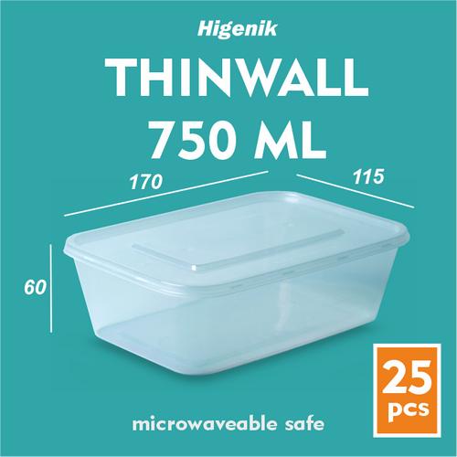 Jual Thinwall 750 ml / Food Container Box / Kotak Makan Plastik / Mika ...
