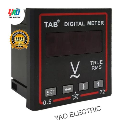 Jual VOLT meter digital AC 0-600V 72x72 TAB Voltmeter/ tersedia hitam ...