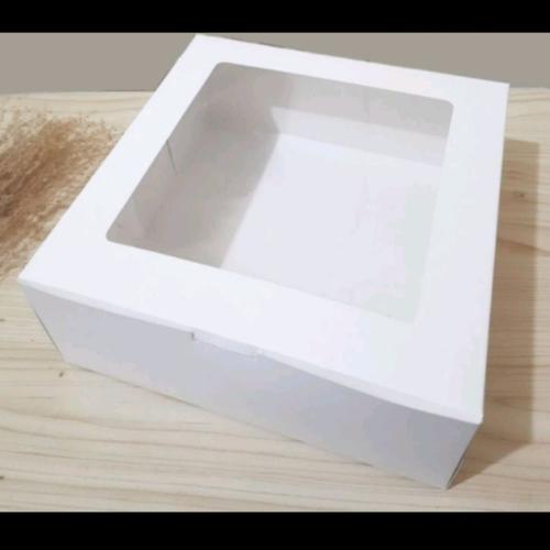 Jual dus jendela ukuran 22x22x12cm box packaging kue tart pudding ...