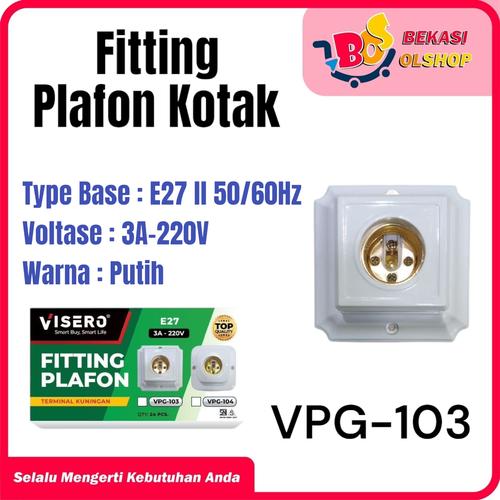 Jual Fitting Lampu Plafon Kotak VPG-103 Visero / Dudukan Fitting Lampu Kotak - Kab. Bekasi ...