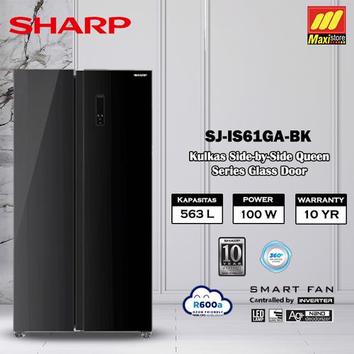 Jual Sharp SJ-IS61GA-BK Kulkas Side-by-Side [524 L] Inverter Glass Door ...
