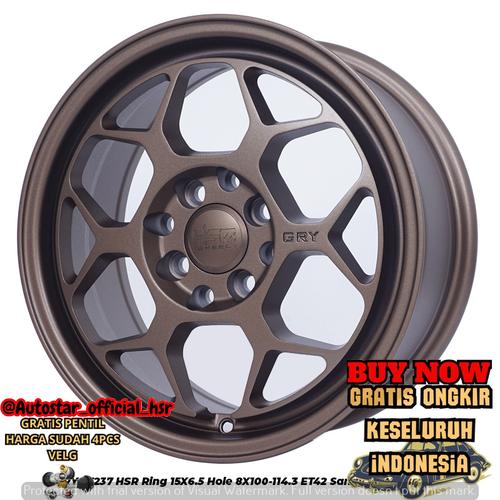 Promo pelek mobil racing hsr gry R15 pcd 4x100-4x114,3 bronze cocok ...