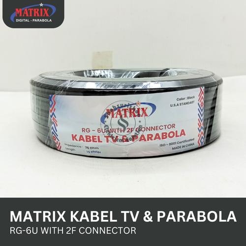 Jual MATRIX KABEL TV PARABOLA HLF RG6U 2F KONEKTOR 20M 20 M METER 75 ...