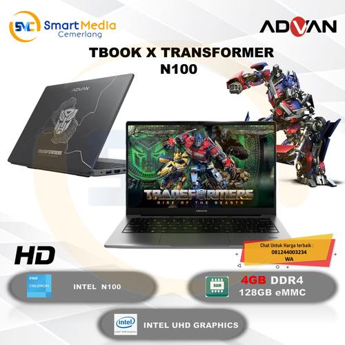 Promo ADVAN TBOOK X TRANSFORMERS|N100|4GB|128GB eMMC|14" HD|WINDOWS 11 ...