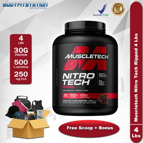 Jual MuscleTech Nitro Tech Ripped 4 Lbs / fatburn isolate lb nitrotech whey - Chocolate, Sample ...