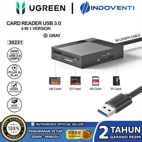Jual UGREEN All In One Card Reader 4 in 1 USB 3.0 & Type - C Original ...