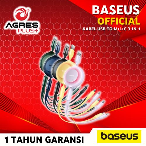 Promo BASEUS USB to M+L+C 3-in-1 Kabel Multi 3.5A 1.1m Bright Mirror 2 Cable - Hitam - Jakarta ...