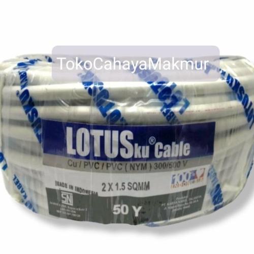 Jual Original Kabel Listrik Kawat NYM 2x1.5 2x1,5 mm 50M LOTUSKU 2x1 ...