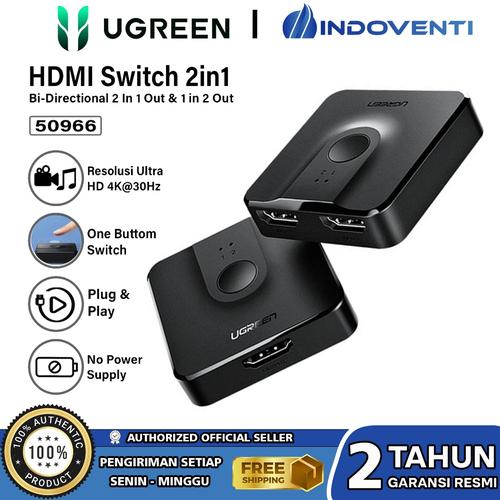 Jual UGREEN Adapter 2 Out Arah Splitter HDMI Switcher Switch 4K 50966 - UGREEN 50966 - Jakarta ...