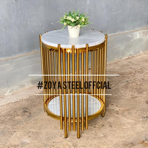 Jual Meja Sudut 2 Tingkat Top Marmer Asli Mewah Meja Sudut Rangka ...