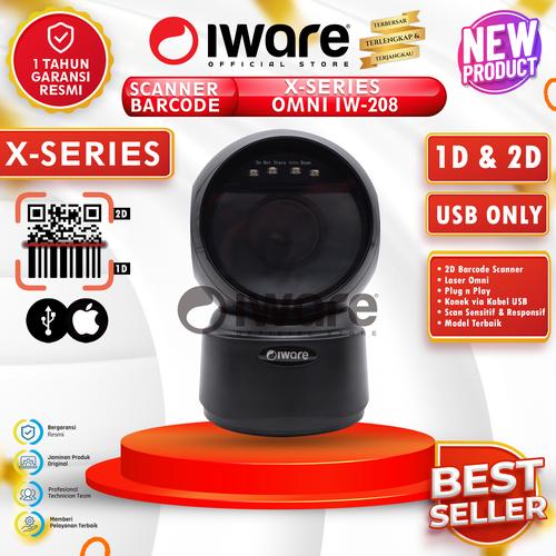 Promo Iware Barcode Scanner Omni 2D X-Series IW-208 Usb Qrcode Autoscan ...