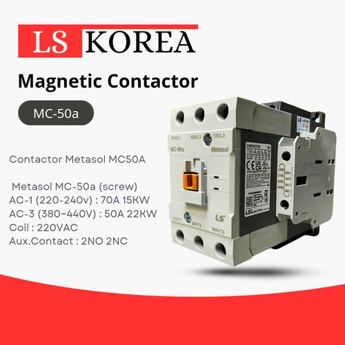 Jual Magnetic Contactor LS MC-50a / kontaktor MC50a 2NO2NC - 380VAC ...