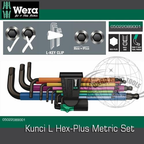 Jual Kunci L Hex-Plus Metric Set Wera 05022089001 Ball Point L-Key, 9 Pc - Jakarta Barat - WERA ...