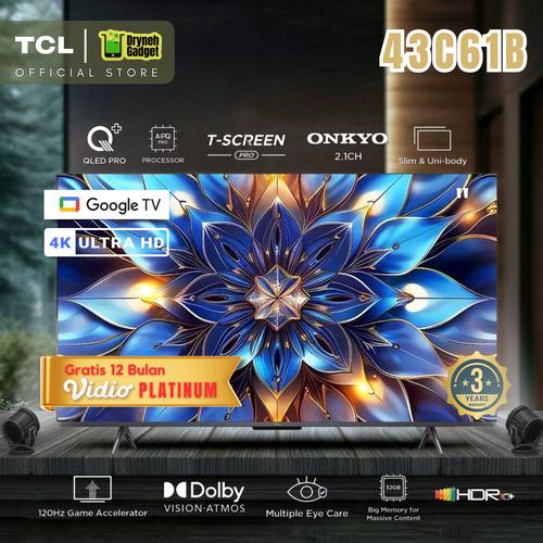 Jual TCL 43C61B QLED PRO 4K Smart Google TV 43" - 2GB/32GB - ONKYO ...