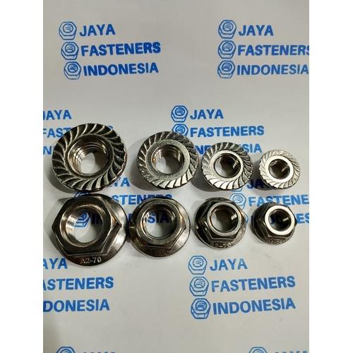 Jual HEX FLANGE NUT M10 Pitch 1.25 SUS 304 / Mur Flange DRAT HALUS Stainless 304 - Kota Depok ...