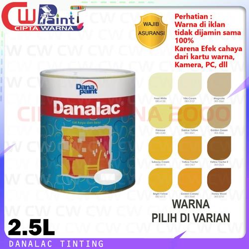 Jual Danalac Cat Pelapis Minyak Kayu Besi Baja Tinting Yellow Kuning Cream Kream 2.5 Liter ...