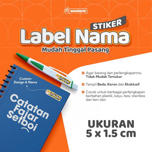 Jual STIKER LABEL NAMA PRAKTIS TINGGAL TEMPEL ALAT TULIS TUMBLER BEKAL ...