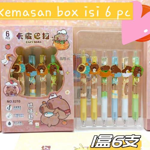 Jual Lovely- Pulpen gel capybara cinnamoroll kuromi hangyodon sanrio isi 6 kemasan box - KR box ...