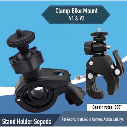 Jual Holder Sepeda Bisa Diputar 360° Untuk Camera Action Gopro Insta360 Ponsel Bracket Dudukan ...