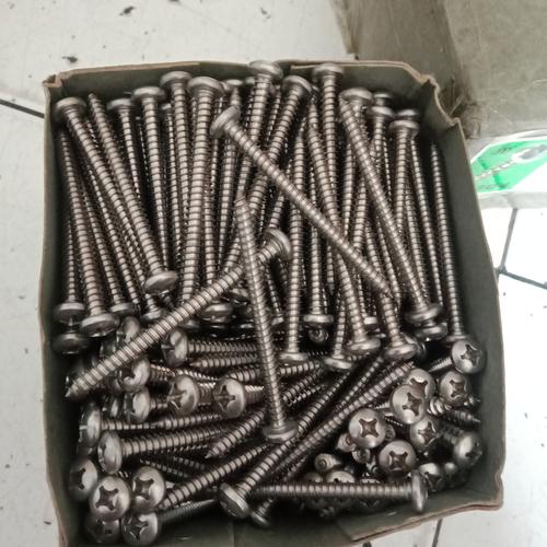 Jual baut tapping screw ph stainless , m12x21/2 =5 x63mm, kepala bulat ...