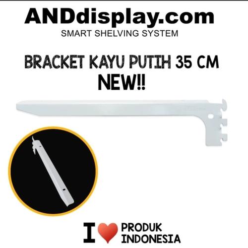 Jual DAUN BRACKET KAYU 35 CM PUTIH BRACKET SIKU AMBALAN RAK DINDING AND ...