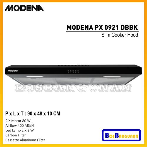 Jual Cooker Hood MODENA PX 0921 DBBK / Penghisap Asap Dapur MODENA PX0921DBBK / Slim Cooker Hood ...