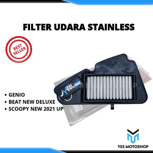 Jual AIR FILTER UDARA STAINLESS BEAT DELUXE GENIO SCOOPY FI NEW 2021 ...