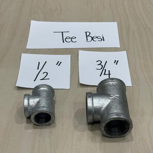 Jual Tee besi 1/2 tee cabang 3 galvanis drat dalam sambungan pipa besi ...
